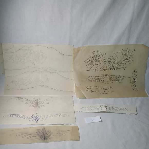 Rare Vintage Hand Drawn Stencils Patterns Floral | Other | Rare Vintage ...